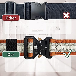 Travel Belt for Luggage - Stylish & Adjustable Add a Bag Luggage Strap for Carry On Bag - Airport Travel Accessories for Women & Men (Silver Brown)