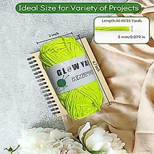 5 Pcs Glow in The Dark Yarn,Luminous Yarn for Crocheting,Glowing Yarn,Sewing Supplies for DIY Arts, Crafts & Sewing Beginners Glow in The Dark Party(55 Yards Per Roll) (Fluorescent Yellow)