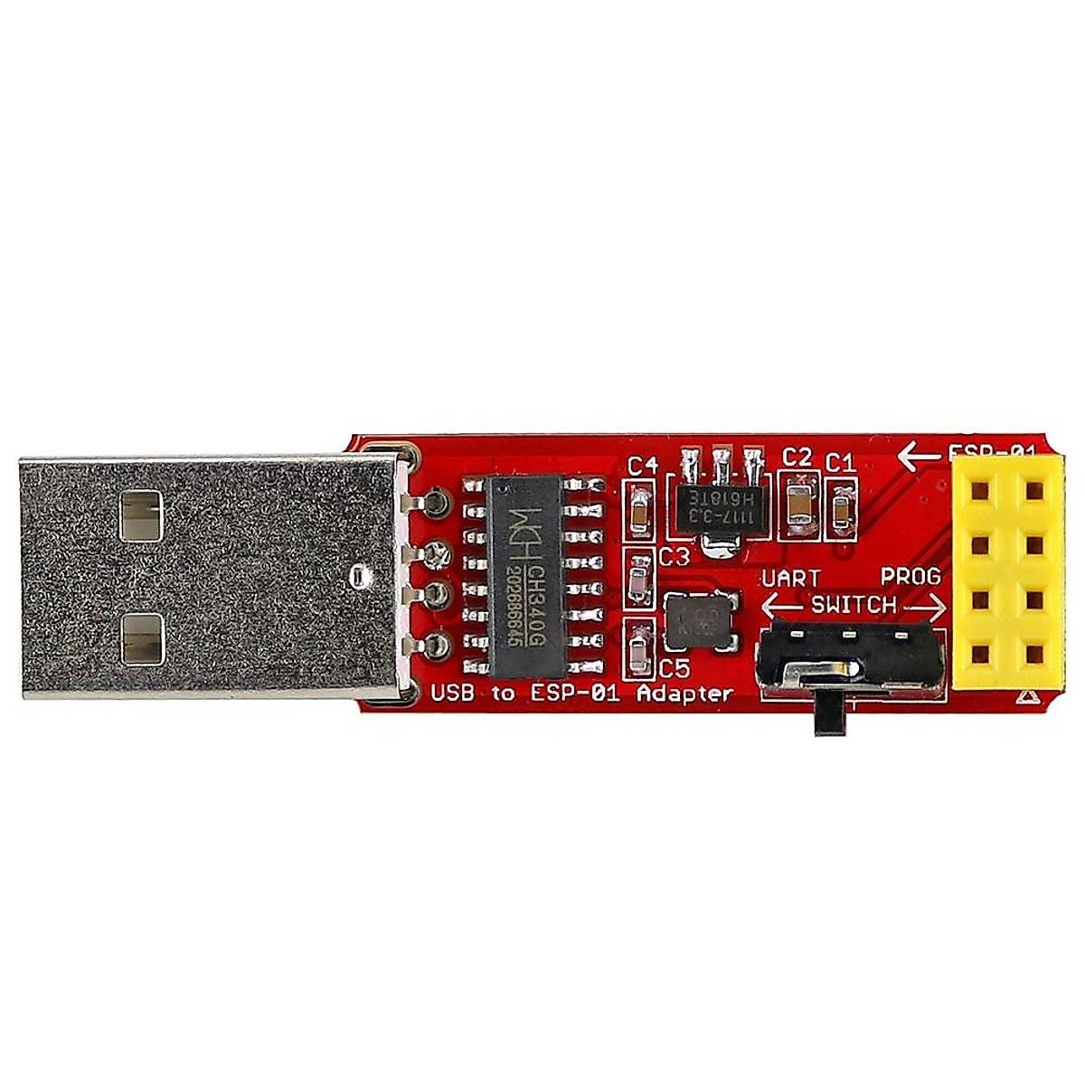 Wishiot ESP8266 ESP-01S 4MB Serial WiFi Wireless Transceiver Module + CH340G Programmer USB to ESP-01 Wireless Adapter Module 4.5-5.5V