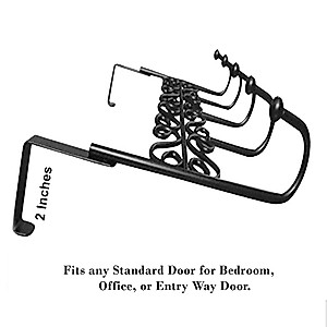 HUJI Sturdy Over The Door 5 Hooks Clothes Hanger for Coats Hats Belts Organization Storage for Office or Home (1 Pack, Over The Door Hanger)