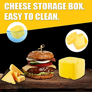 PEUTIER Sliced Cheese Storage Container, 3.54x3.54x2.76 Inch Cheese Container for Refrigerator Upper and Lower Lid Design Cheese Saver Butter Cheese Food Storage Box for Kitchen Fridge
