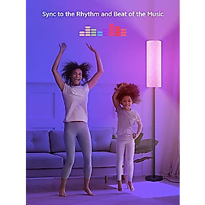 RGBWW Smart LED Floor Lamp for Living Room, Compatible with Alexa, Google Home, 69" Tall Modern Standing Lamp for Bedroom with Remote & WiFi APP Control, 2700k-6500k Corner Lamp with Linen Lampshade