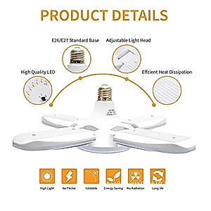 60/80W Led Kitchen Light' E26/E27 LED Led Kitchen Ceiling Light for Garage Workshop Basement Warehouse Barn