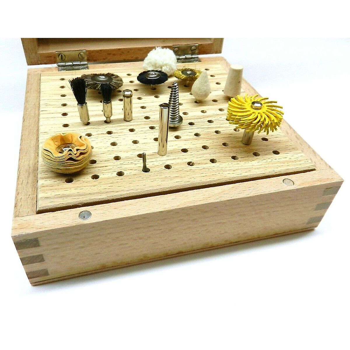 JTS Bur Holder Organizer Box Holds 100 Jewelry Burs Storage 3/32" Jewelers Bench Organizer Deluxe Box with Dual Magnetic Self Lock Lid Cover