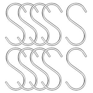 uxcell S Hooks, 10Pcs 4.3'' - Aluminum Alloy S-Shaped Hanger Hook, S Hooks for Hanging Clothes Towels Shoe Scarf Bag (Silver)