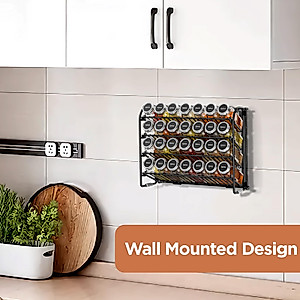 CHARMDI 4 Tier Spice Rack Organizer for Cabinet, Detachable Countertop Spice Rack for Spice Jars(Jars Not Included), Spice Rack Wall mount for Countertop, Cabinet, Kitchen, Black