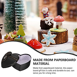 SHINEOFI Heart Shape Boxes: Decorative Nesting Box, Valentines Day Cardboard Box, Present Boxes, Empty Florist Packing Box for Wedding Proposal Black