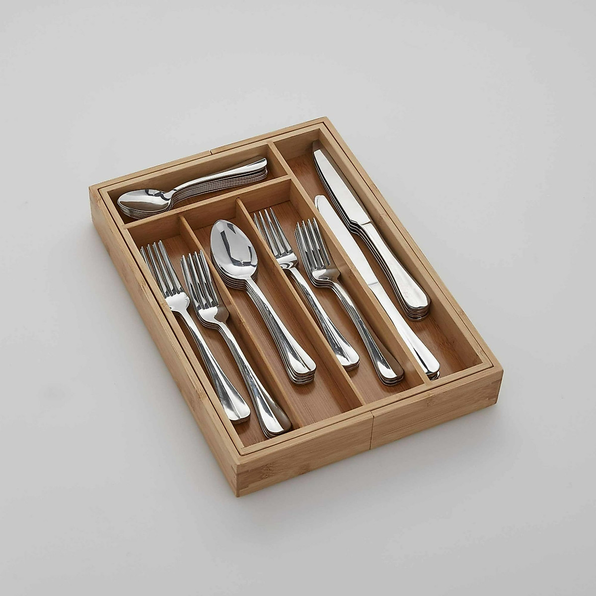 Copco Flatware Expandable Bamboo Drawer Organizer