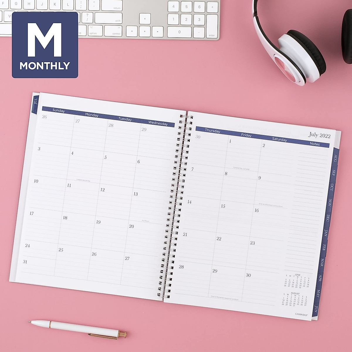 Cambridge 2022-2023 Planner, Weekly & Monthly Academic, 8-1/2" x 11", Large, Joyful Floral (1619-905A)