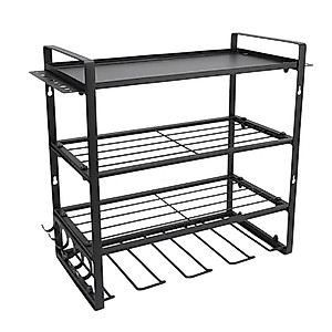 JOROBURO Power Tool Organizer, Professional Metal Construction Wall Mount Drill Holder, Extended Large Heavy Duty Drill Holder Utility Racks Shelf for Tool Room Workshop Garage