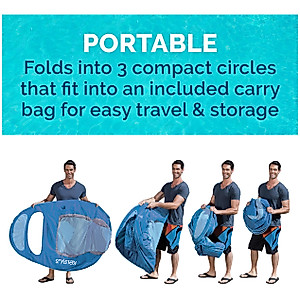 Kelsyus Spring Float Pool Lounger Chair, Light Blue