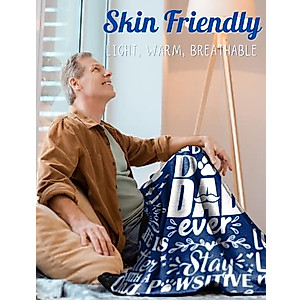 InnoBeta Dog Dad Flannel Fleece Blankets Throws for Dog Lovers, Best Dog Dad Ever Gifts, Perfect for Father's Day Birthday Christmas Thanksgiving, Purple, 50" x 65"