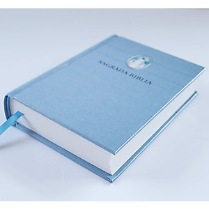 Biblia Católica en español. Tapa dura azul, con Virgen Milagrosa en cubierta / Catholic Bible. Spanish-Language, Hardcover, Blue, Compact
