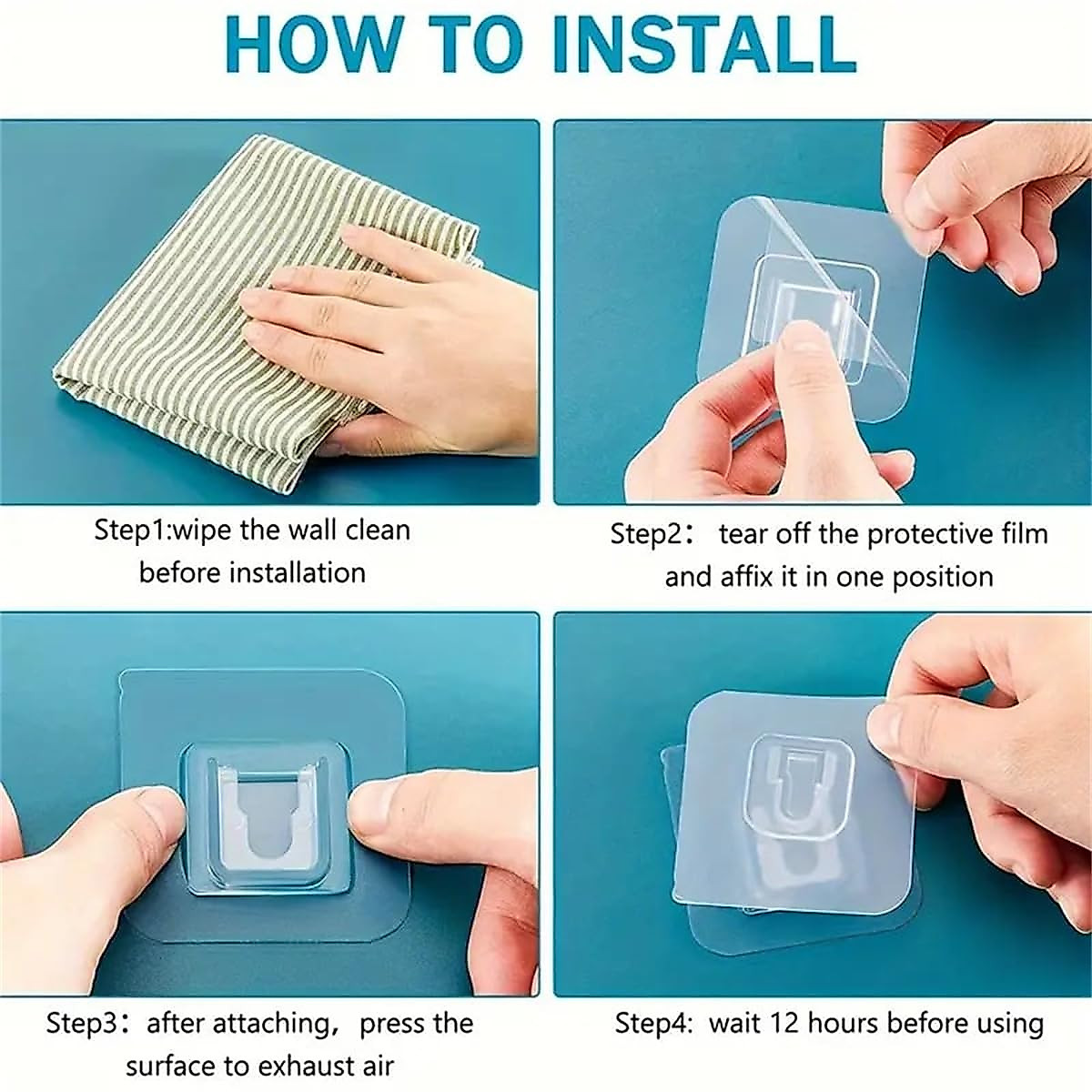 ANYSENT Transparent Double Sided Adhesive Wall Hooks,No Damage Wall Hooks,Nail Free Self Adhesive Hooks for Bathroom Kitchen Office Hanging (10 Set)