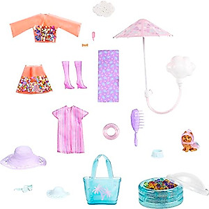 Barbie Color Reveal Doll with 7 Surprises, Color Change and Accessories, Palm Trees Series, styles may vary ​​​​
