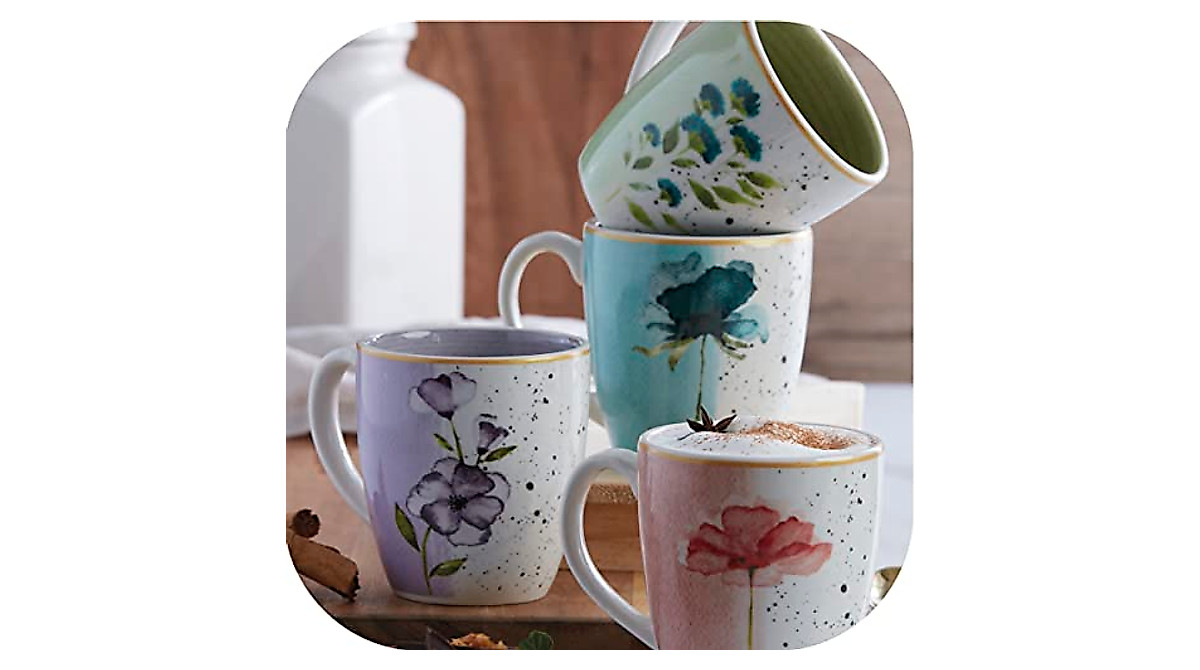 Colorful Corona Mugs Set of 4 for Coffee & Tea Lovers