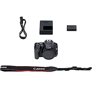 Canon EOS 250D (Rebel Sl3) DSLR Camera Body Only (No Lens) + 32GB Memory + Case + Tripod (20pc Bundle) (Renewed)