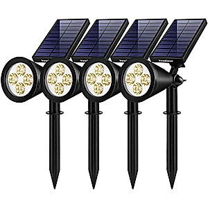 InnoGear Solar Outdoor Lights, Solar Lights Outdoor Waterproof Solar Spot Lights Outdoor Spotlight for Yard Landscape Lighting Wall Lights Auto On/Off for Pathway Garden, Pack of 4 (Warm White)