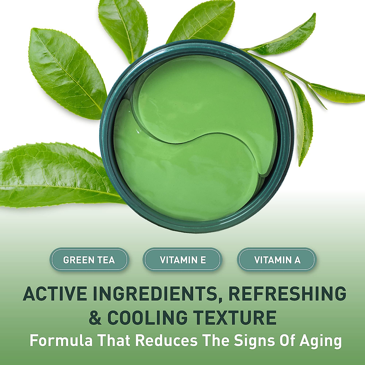 Green Tea Matcha Firming Eye Mask, 30 Pairs Collagen Patches For Fine Lines, Wrinkles, Under Eye Bags & Puffy Eyes Treatment, Face Gel Pads That Reduce The Signs Of Aging