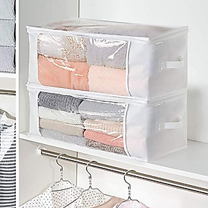 iDesign Fabric Storage Bags with Zipper, Large, Set of 2, 24" x 12" x 10"