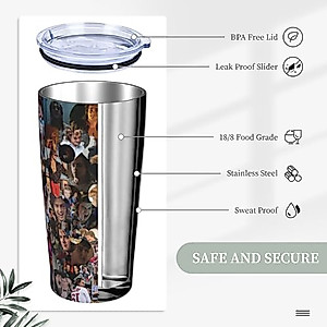 OAEWRE Joe Actors Keery Stainless Steel Mug Insulated Tumbler Coffee Mugs with Lids and Straw Double Wall Vacuum Cup 20oz