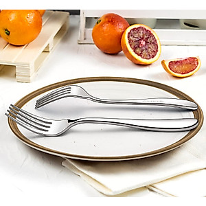 LIANYU 45-Piece Heavy Duty Silverware Set with Serving Utensils, Stainless Steel Flatware Set for 8, Thick Cutlery Eating Utensils Include Fork Knife Spoon, Mirror Finished, Dishwasher Safe