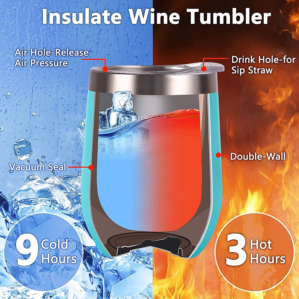 Gtmileo Clients Gifts, Because Clients Stainless Steel Insulated Wine Tumbler, Christmas Birthday Gifts for Coworker Clients Social Worker Women Hairdresser Hairstylist Lawyer Realtor(12oz, Mint)