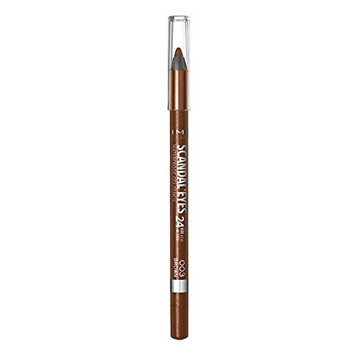 Rimmel London Scandaleyes Waterproof Gel Pencil Eyeliner, Long-Wearing, Ultra-Smooth, Smudge-Proof, 003, Brown, 0.04oz