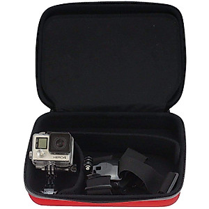Navitech Red Heavy Duty Robust Action Camera Hard Case - Compatible with The Dragon Touch Vision 3 PRO