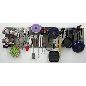 Triton Products Stainless Steel Pegboards - Set of 2 Locboards, Silver Wall Panels for Garage, Home Storage, and Organization, 24" x 42"