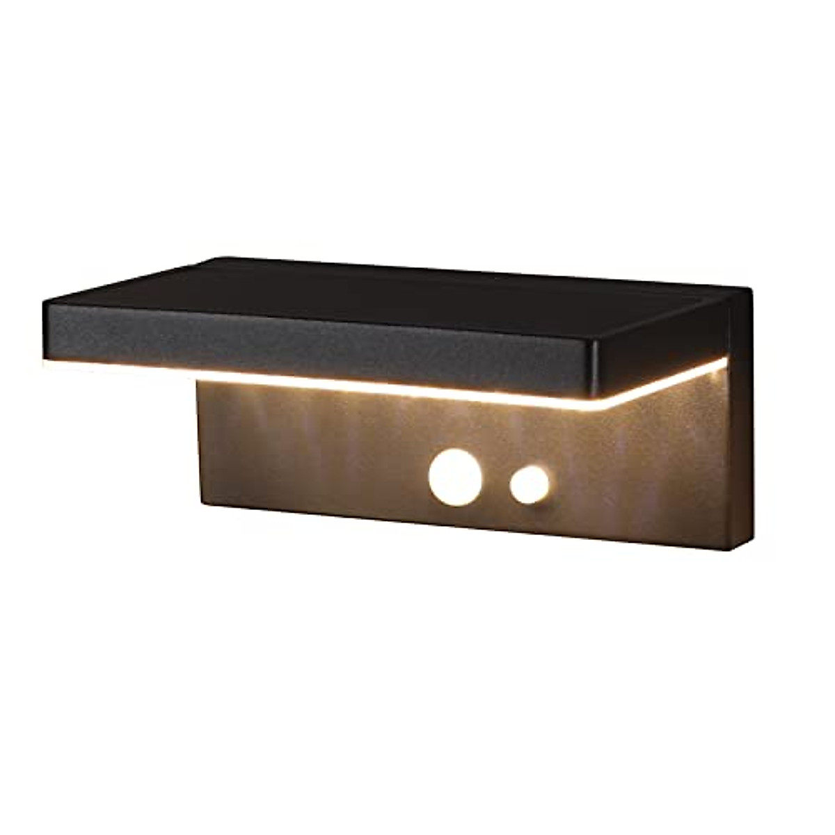 DAWALIGHT Solar Outdoor Wall Light, Motion Sensor with 3 Lighting Modes 3000K ip44 Waterproof, Solar Light Patio Porch Decoration Aluminum Black