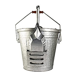 Audubon Woodlink Galvanized Steel Rustic Farmhouse Bird Food and Seed Locking Storage Bucket Bin with Scoop, Holds up to 16.5 Quarts or 25 Pounds