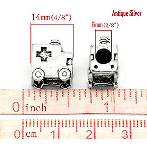 Ambulance Charm Bead Spacer For Snake Chain Charm Bracelet