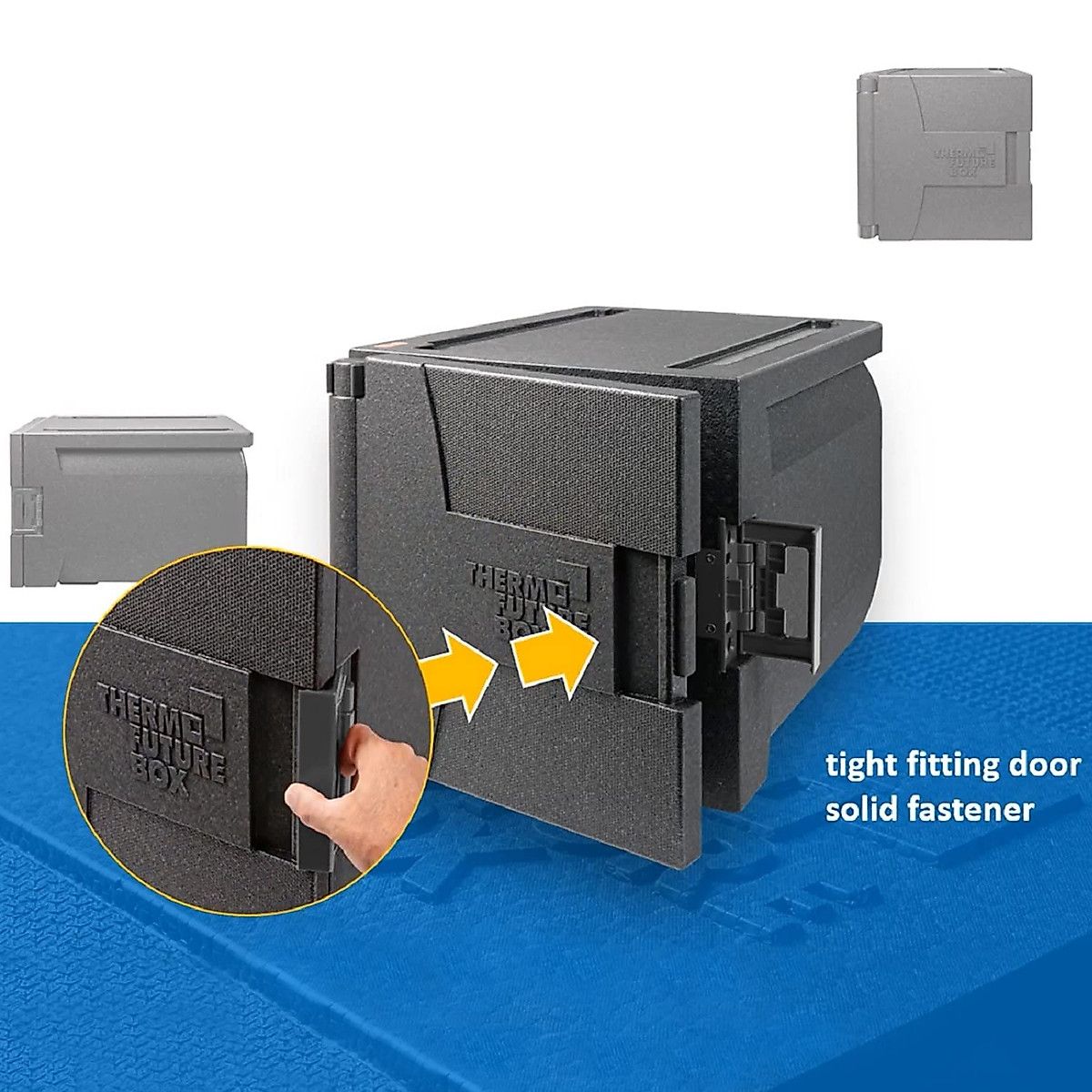 Thermo Future Box Extra Heavy Duty Food Storage Container, Hot Boxes for Catering, Insulated Pan Carrier Saver, Front Loader 1 Count, Black