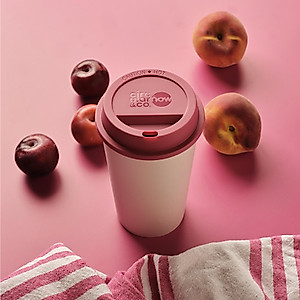 Circular and Co Reusable Now Coffee Cup - World's First Cup Made from Recycled Cups - Traditional Design - Sustainable, Insulated - 340ml/12oz (Chalk, Lotus Pink)
