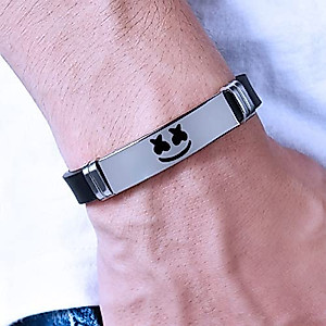 Smile Luminous Backpack with USB Charger Port & Headphone Port, DJ Music Laptop Backpack, Birthday Gifts for Teens and Adult (Sky)