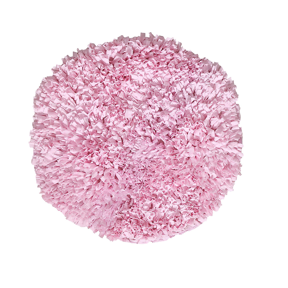 Home Weavers Bella Premium Jersey Shaggy Living Room Rug, Machine Washable Area Rugs, Rug for Living Room, Non Slip Accent Rugs, Soft Foldable Indoor Floor Carpet, Easy to Clean, 3' Round, Baby Pink