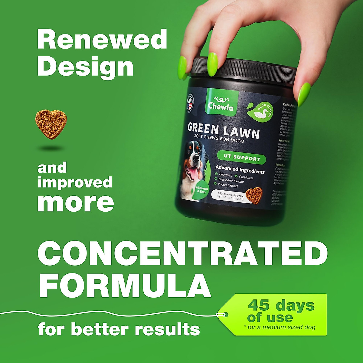 Grass Burn Spot Chews for Dogs - Dog Urine Neutralizer for Lawn - Grass Savers for Dog Urine - Dog Pee Lawn Spot Saver Caused by Dog Urine - Grass Treatment Rocks - Probiotics, Enzymes & Multivitamins