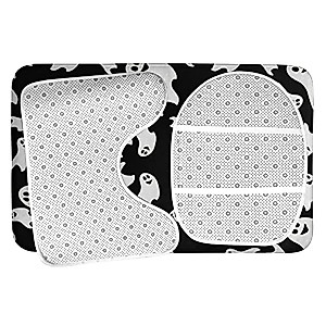 Delumie Fall Decor Halloween Abstract Spooky Ghost Bathroom Rugs and Mats Sets Halloween 3 Piece Non-Slip Bathroom Rugs Set Living Room Antiskid Pads Bath Mat + Contour + Toilet Lid Cover