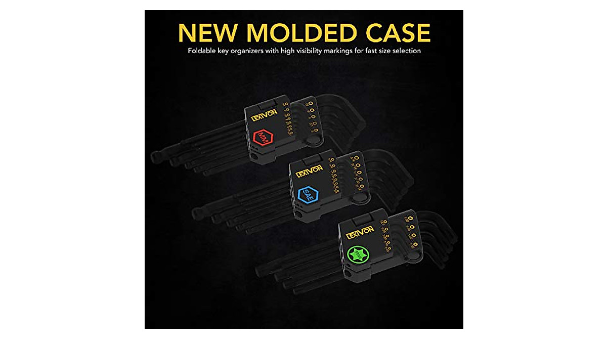 LEXIVON 35-Pc Master Hex Key Set | Ball End Metric/SAE & Torx