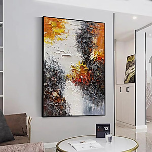 Canvas Painting 3D Abstract Painting Hand Painted Thick Oil Painting Modern Abstract Wall Art Decoration Home for Living Room,31inx47in,No Frame