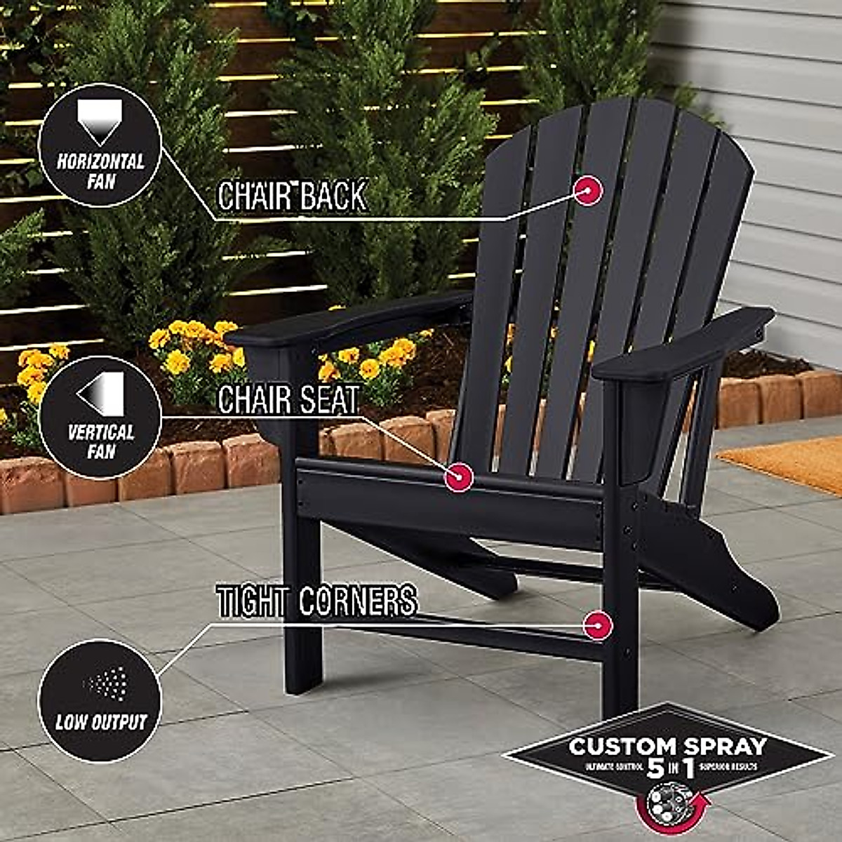 Rust-Oleum 376869 Stops Rust Custom Spray 5-in-1 Spray Paint, 12 oz, Satin Black