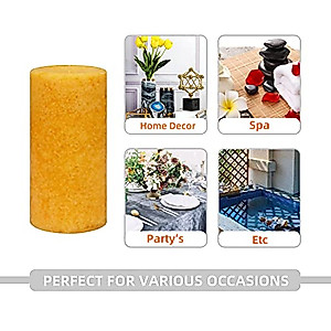 Jeco Inc. 3" x 6" Pumpkin Spice Mustard Yellow Scented Pillar Candle, 3&quot x 6&Quoth