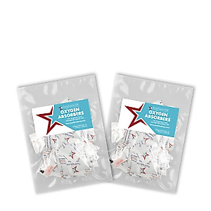 PackFreshUSA: 100 Pack - 50cc Oxygen Absorber Packs - Food Preservation - Long-Term Food Storage Guide