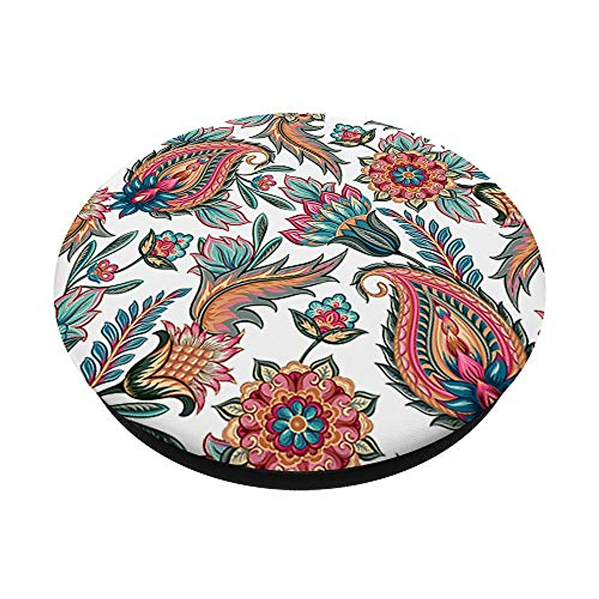 White Background Red Blue Leaves Flower Paisley PopSockets PopGrip: Swappable Grip for Phones & Tablets