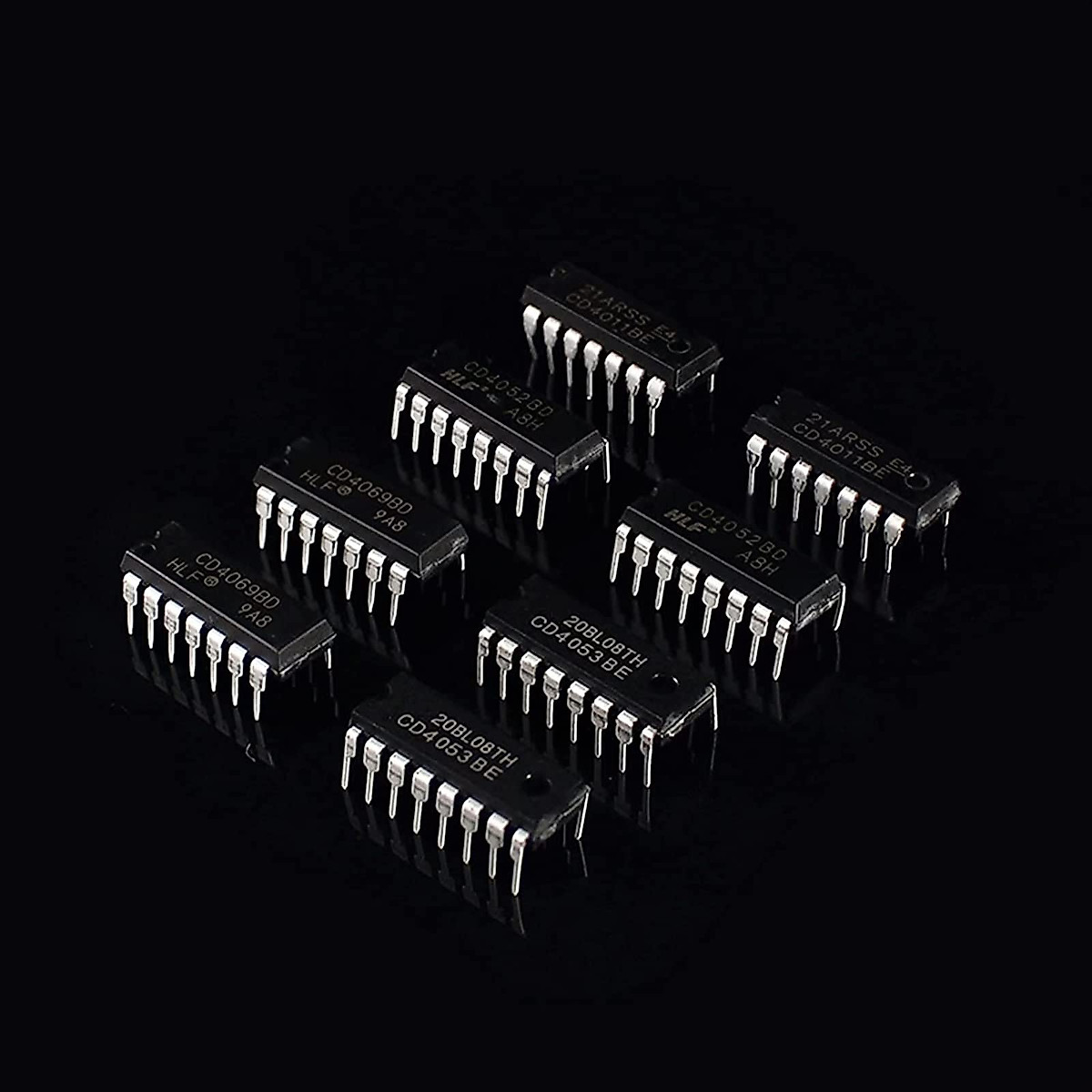 gande IC Kits 40PCs/Lot Integrated Circuit Logic IC Kit CD4011 CD4069 CD4052 CD4053 DIP Electronic Component with chipset (Color : Cd4011-10pcs)