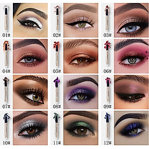 Enfuntins Shimmer Cream Eyeshadow Stick, High Pigmented Eyeshadow Pencil with Soft Smudger, Long Lasting Waterproof Eye Shadow Highlighter Stick Makeup (04 Champagne Gold)