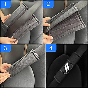 REMOCH Seat Belt Covers Pads for Dodge Charger Challenger Durango Accesssories 2015-2023, Leather Seatbelt Cover Shoulder Strap Cushion Proetection Sleeve (2 Pcs, White)