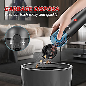 RUBOT Car Vacuum Cordless Rechargeable, Handheld Vacuum Cleaner Strong Suction with Lightweight,Portable Mini Vacuum for Home and Car Carpet Stairs Pet-P05(Black)