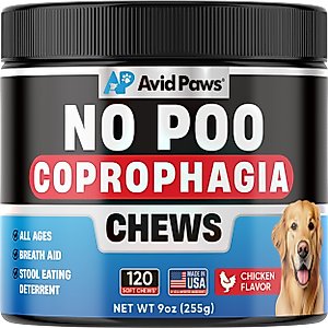 No Poo Chews for Dogs - Coprophagia Deterrent for Dogs - Stop Eating Poop for Dogs - Dog Poop Eating Deterrent - Forbid Stool Eating Deterrent for Dogs with Probiotics & Enzymes for Digestive Health